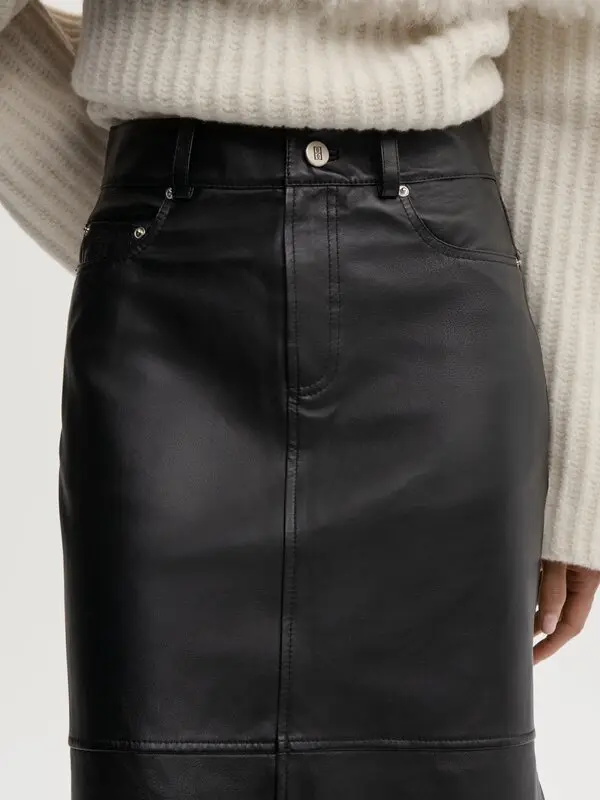 BY MALENE BIRGER Solene Leather A-line Skirt
