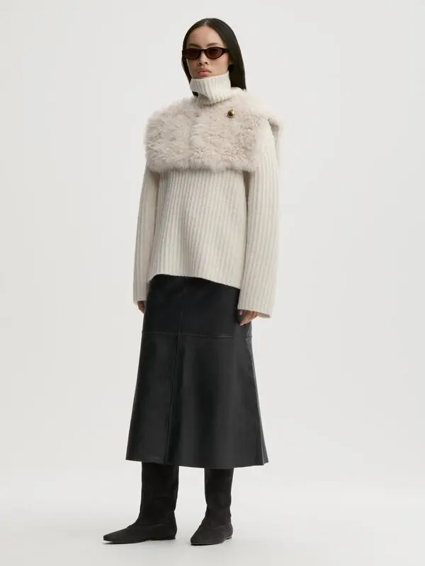BY MALENE BIRGER Solene Leather A-line Skirt