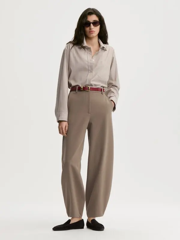 BY MALENE BIRGER Carlien High-waist Tapered Leg Trousers - Fosil