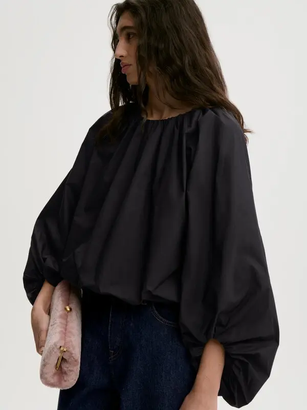 BY MALENE BIRGER Semara Organic Cotton Blouse - Black