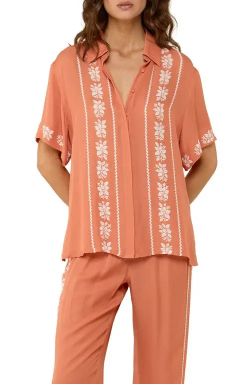 PALM NOOSA Rory Printed Silk-blend Shirt - Soleil Fleur