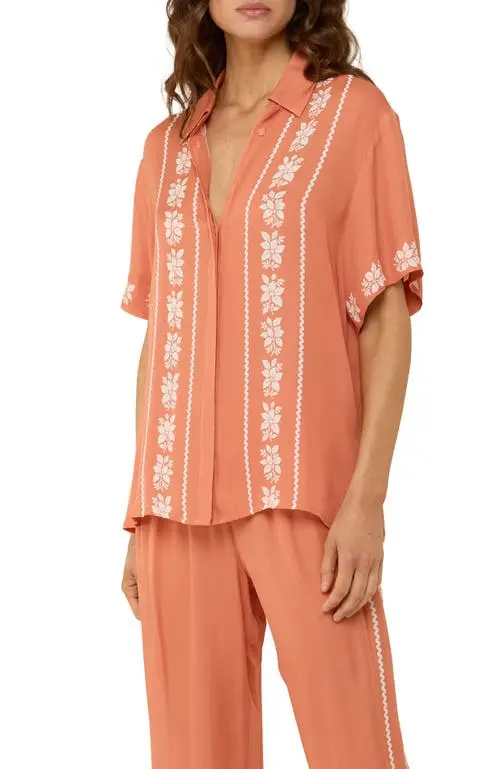 PALM NOOSA Rory Printed Silk-blend Shirt - Soleil Fleur