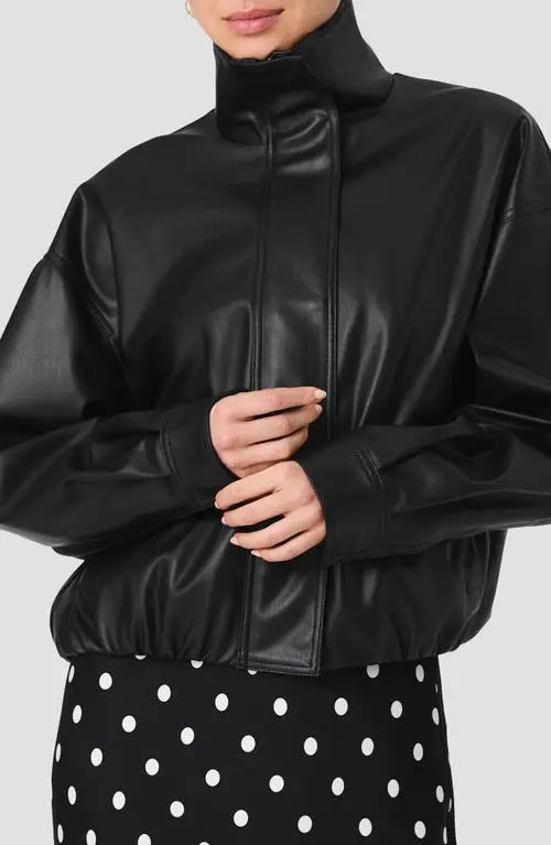 French Connection Dessa Faux Leather Bomber Jacket - Black