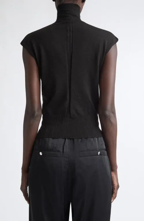 Rick Owens Cap Sleeve Wool Turtleneck Sweater