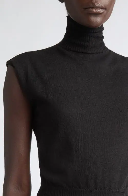 Rick Owens Cap Sleeve Wool Turtleneck Sweater