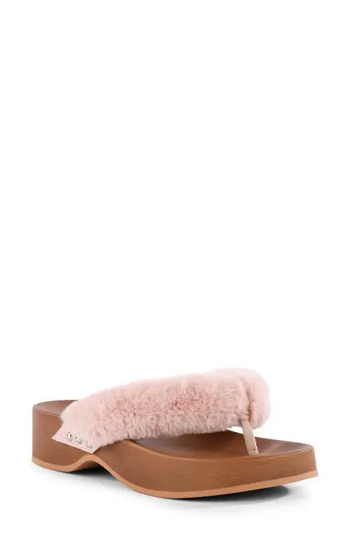 Seychelles Ocean Ave Faux Fur Flip Flop - Blush