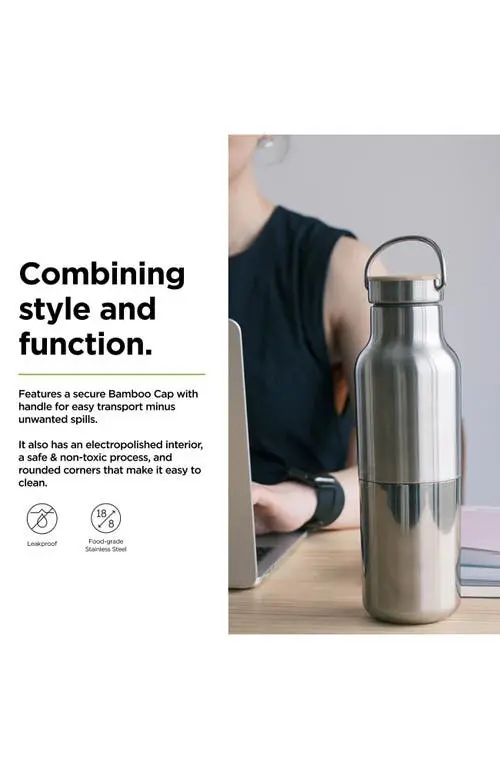 KLEAN KANTEEN 20oz Classic Insulated Water Bottlereflect With Wooden Cap