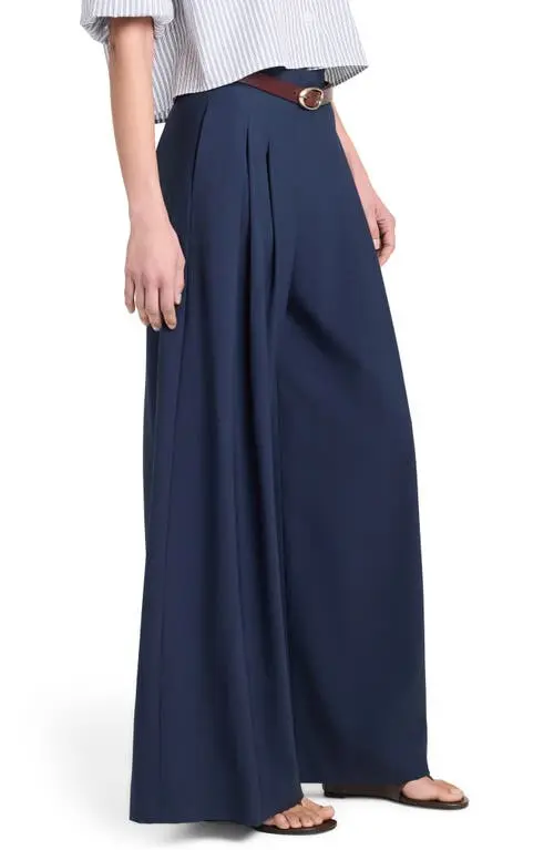 TWP Drew Pleated Wide Leg Cashmere Pants