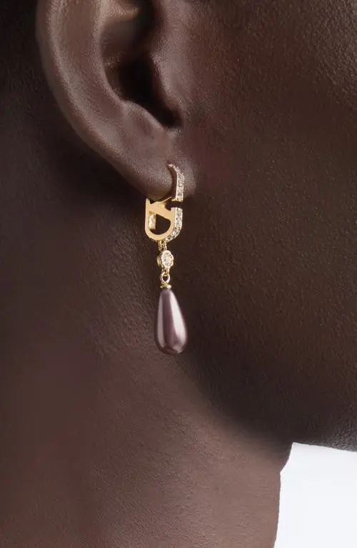 Valentino Garavani Vlogo Drop Earrings With Crystal Accents And Glass Teardrops