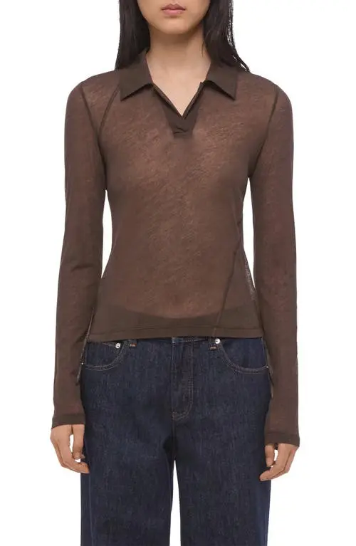 Helmut Lang Twisted Polo Ls.zero - Bistre