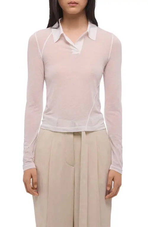 Helmut Lang Twisted Polo Ls.zero - White
