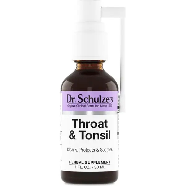 DR. SCHULZE'S Throat & Tonsil Spray For Throat Support And Immunity, Plant-based Formula