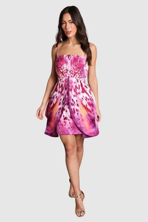 Coast Muse Printed Mini Dress - Magenta