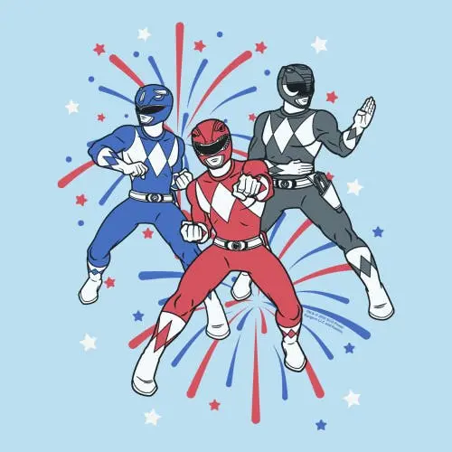 POWER RANGERS Classic Fireworks Trio T Shirt