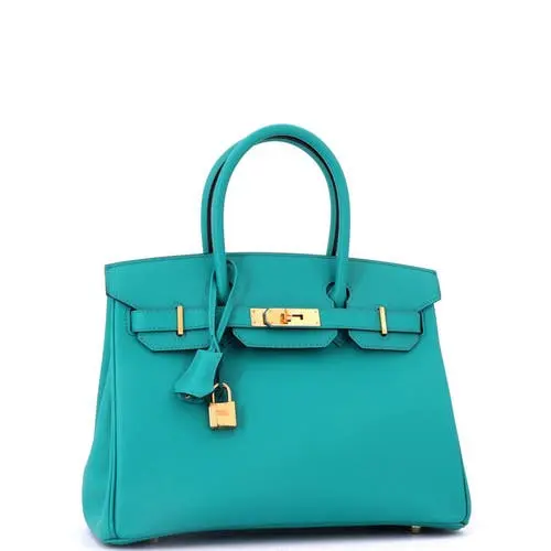 Hermès Birkin Handbag Epsom With Gold Hardware 30 - Blue