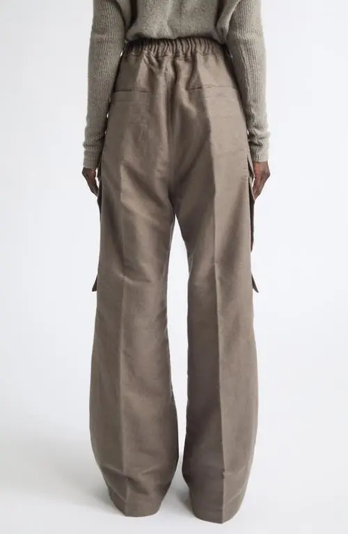 Rick Owens Wide-leg Cargo Pants With Exaggerated Drawstring Detail - Dust