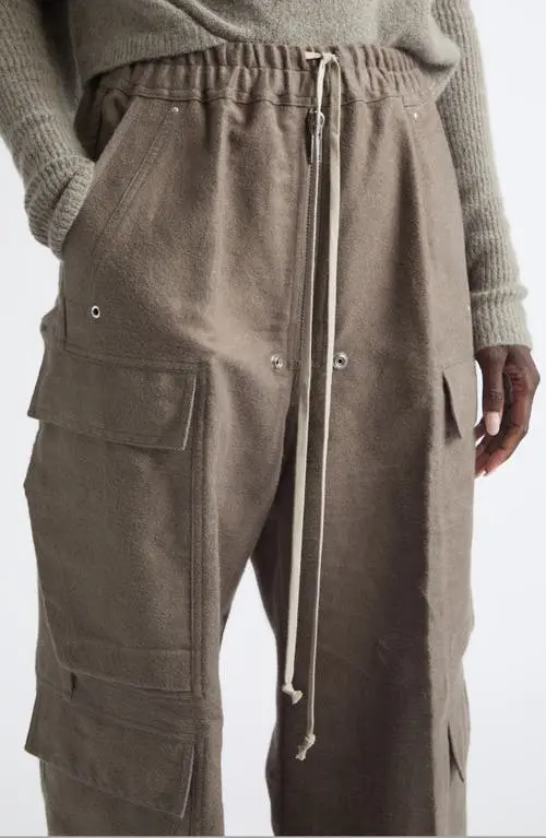 Rick Owens Wide-leg Cargo Pants With Exaggerated Drawstring Detail