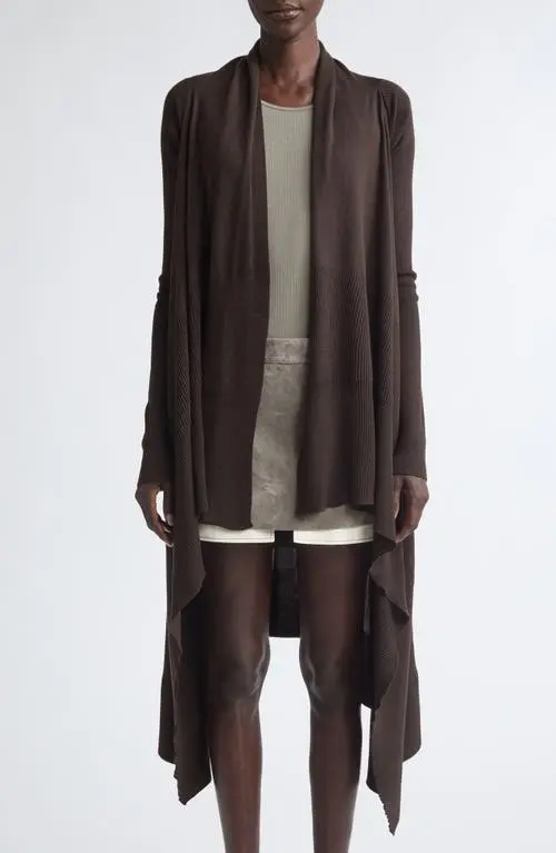 Rick Owens Asymmetric Wool Cardigan - Grease