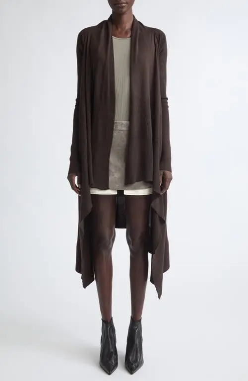 Rick Owens Asymmetrical Wool Cardigan