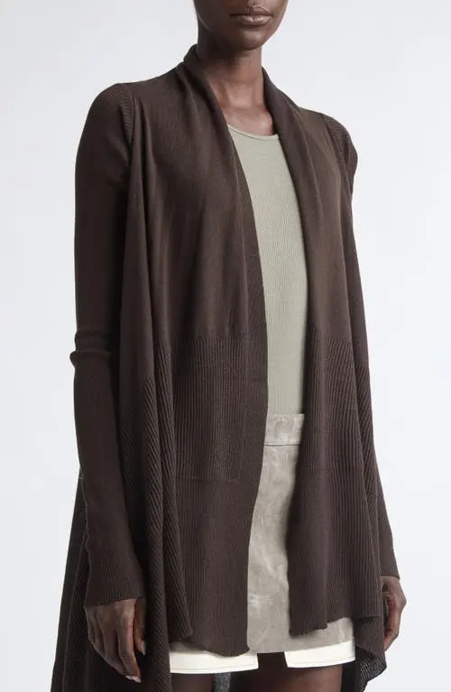 Rick Owens Asymmetrical Wool Cardigan