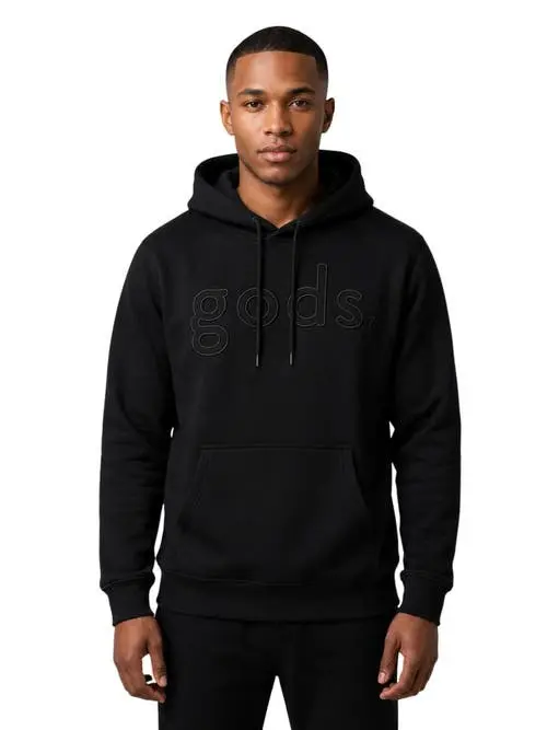 AMIR JAMES CLOTHIERS Gods" Essential Hoodie - Black