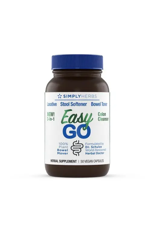 DR. SCHULZE'S Simply Herbs Easy Go Bowel Mover For Colon Health Support And Regular Bowel Movements - Brown