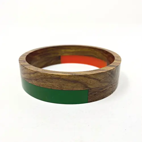 YOUZEY Tri-tone Stackable Wood Bangle