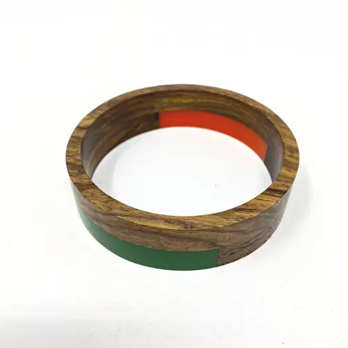 YOUZEY Tri-tone Stackable Wood Bangle