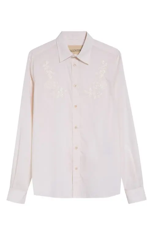 Valentino Garavani Floral Embroidered Cotton Button-up Shirt