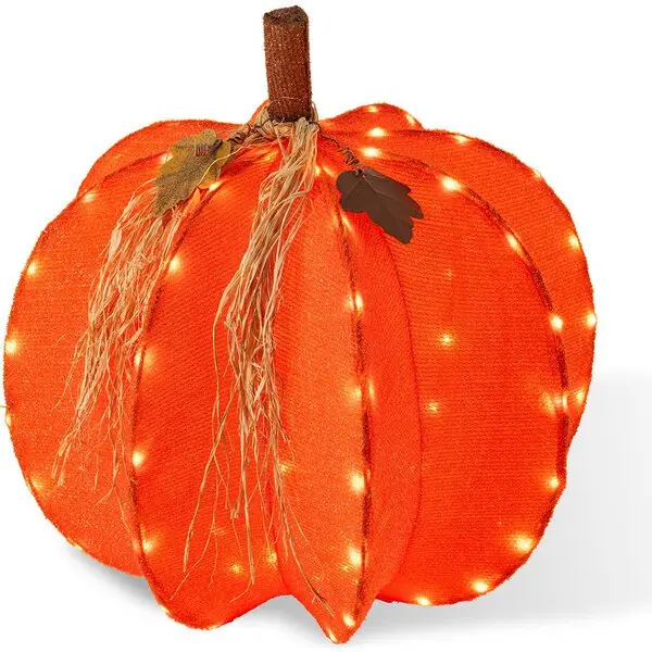 GLITZHOM 25"h Fall Lighted Foldable Pumpkin Outdoor Decor With Timer
