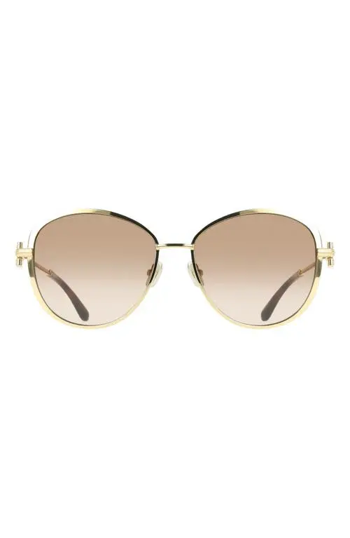 FERRAGAMO 61mm Gradient Cat Eye Sunglasses - Gold/brown Gradient