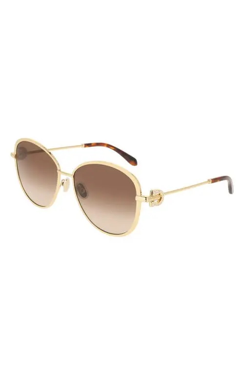 FERRAGAMO 61mm Gradient Cat Eye Sunglasses