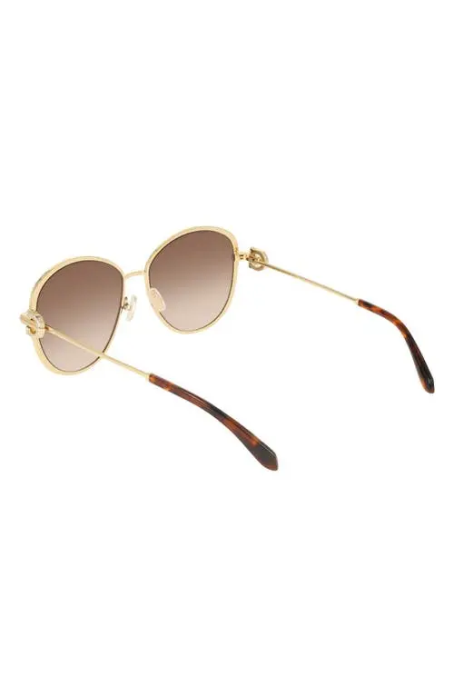 FERRAGAMO 61mm Gradient Cat Eye Sunglasses