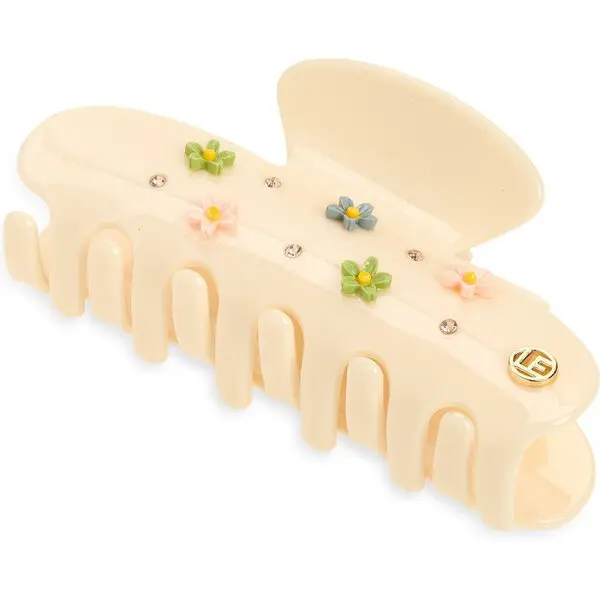 L. Erickson Kenna Embellished Claw Clip - White Multi
