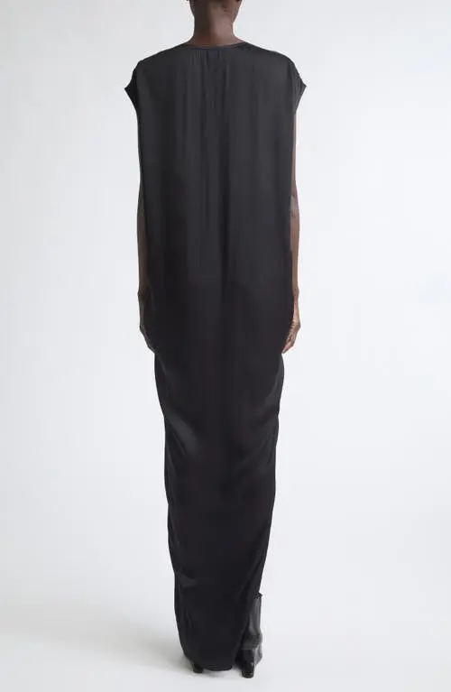 Rick Owens Arrowhead Satin Shift Gown - Black