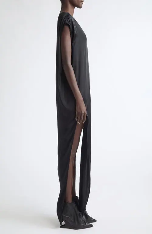 Rick Owens Arrowhead Satin Shift Gown - Black