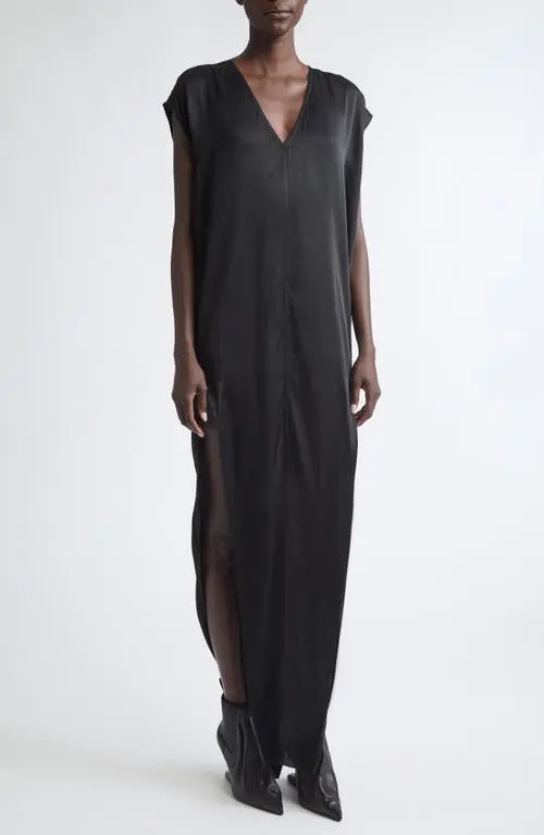Rick Owens Arrowhead Satin Shift Gown - Black