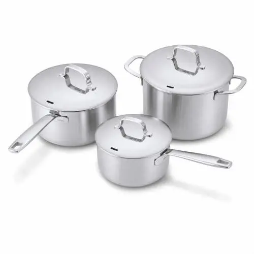 ALVA Maestro 3-piece Full Clad Stainless Steel Saucepan & Stock Pot Set - Silver