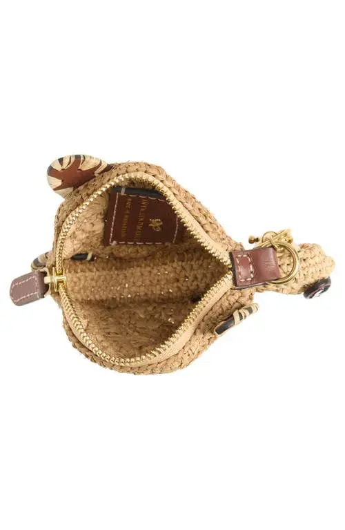 ANYA HINDMARCH Raffia Turtle Earbud Pouch - Natural