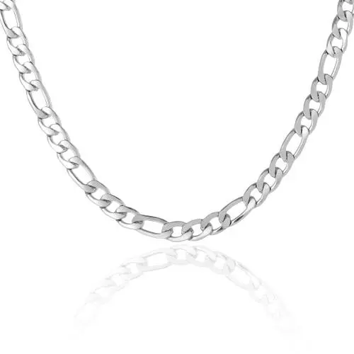 Lucky Brand Figaro Chain Necklace - Metallic Silver