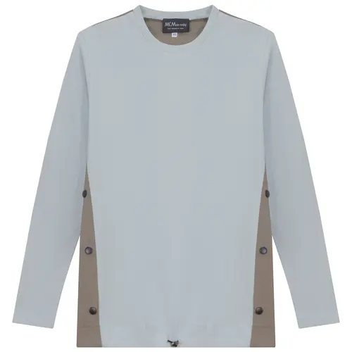 Mcm Maternity Ribbed Drawstring Hem Long Sleeve Top Shirt Combo - Mint