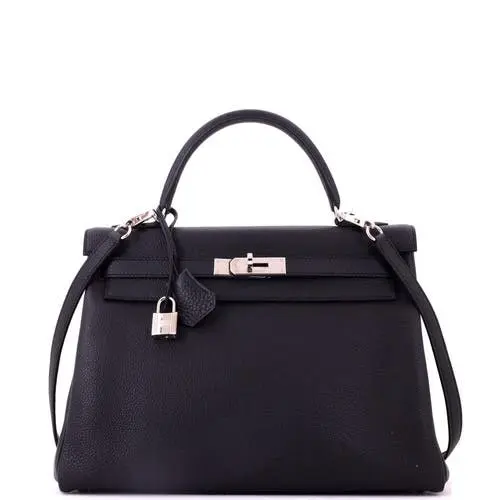 Hermès Kelly Handbag Togo With Palladium Hardware 32 - Black