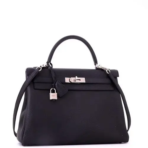 Hermès Kelly Handbag Togo With Palladium Hardware 32 - Black