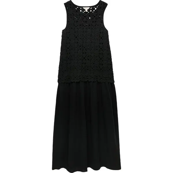 PER UNA BY M&S Crochet Sleeveless Maxi Dress - Black