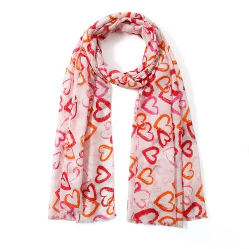 YOUZEY Gilded Hearts Lightweight Scarf