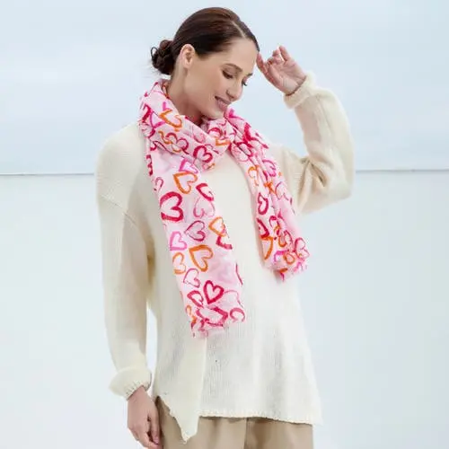 YOUZEY Gilded Hearts Lightweight Scarf
