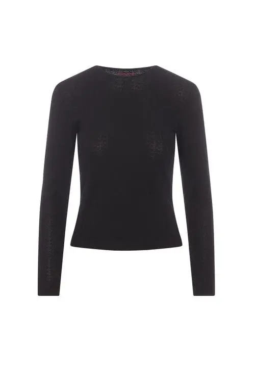 24/7 Cable Knit Crew Neck Top - Light Denim