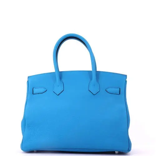 Hermès Birkin Handbag Verso Togo With Palladium Hardware 30 - Blue