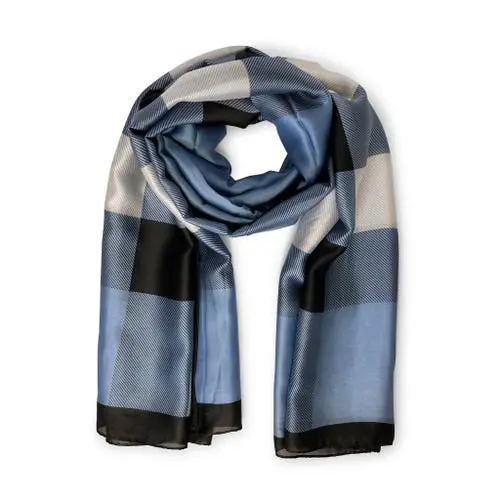 YOUZEY Checkered & Trimmed Ultrasoft Lightweight Scarf
