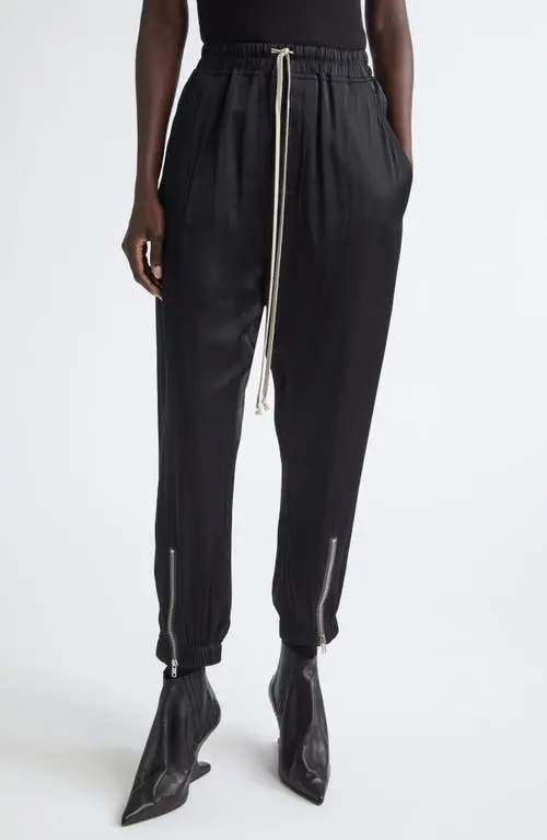 Rick Owens Tecuatl Satin Track Pants - Black